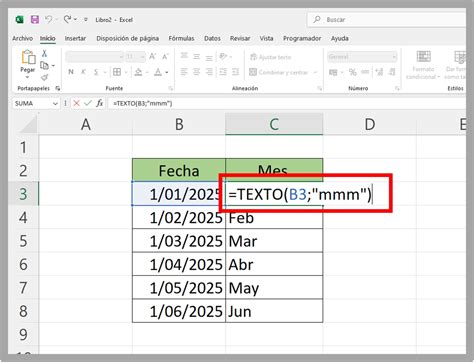 Extraer El Mes De Una Fecha En Excel En Texto O Números