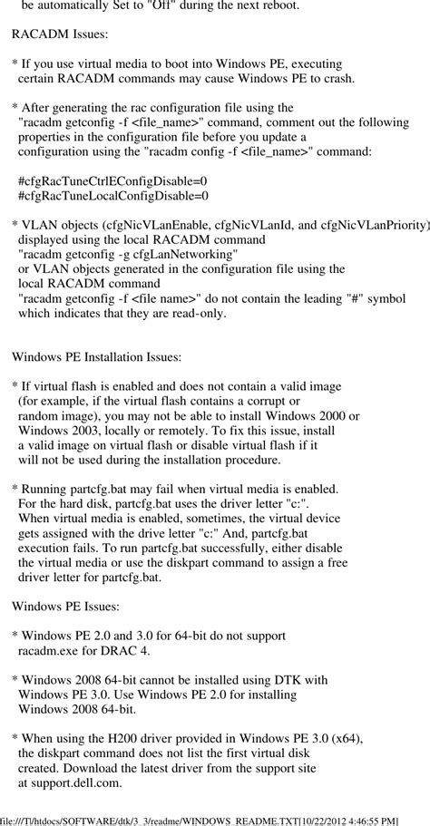 Dell Openmanage Deployment Toolkit Version 3 Owners Manual Readme