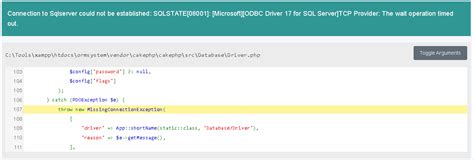 Microsoft ODBC Driver 17 For SQL Server TCP Provider The Wait