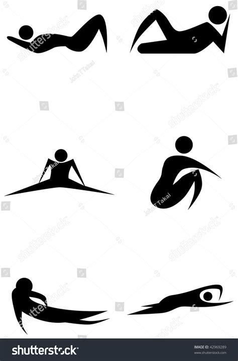 Lazy Stick Figure Set Isolated On Stock Vector Royalty Free 42969289