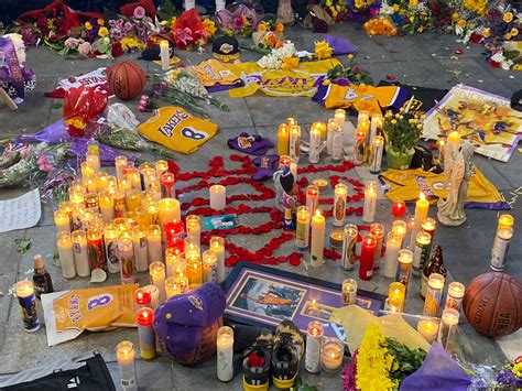 Photos From Memorial Tributes For Los Angeles Lakers Kobe Bryant