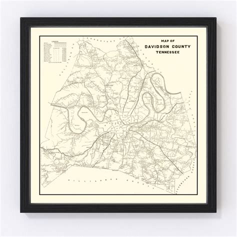 Vintage Map Of Davidson County Tennessee 1920 By Teds Vintage Art
