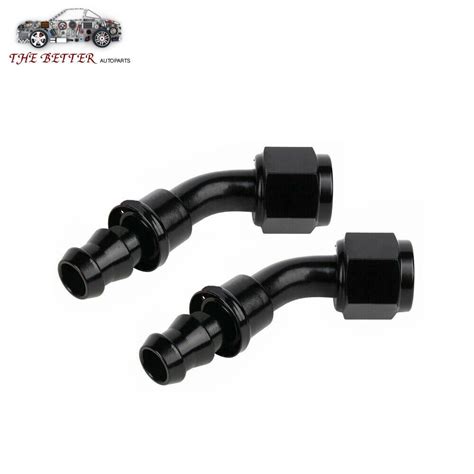 2pcs 4AN 6AN 8AN 10AN 12AN 45 Push Lock Hose End Fitting Fuel Line