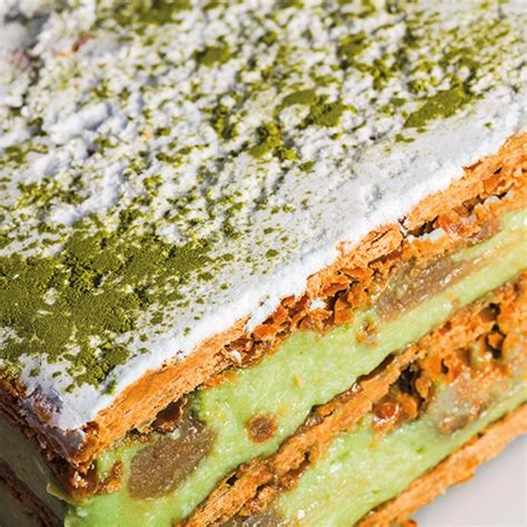 Millefeuille au thé vert mâtcha au marron Sylvain Depuichaffray