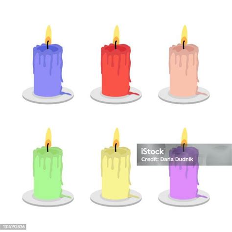 Menyalakan Lilin Diatur Ilustrasi Stok Unduh Gambar Sekarang Lilin