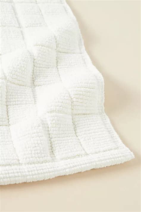 Marie Cotton Grid Bath Mat Anthropologie