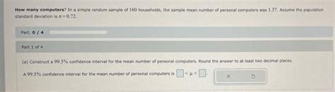 Solved How Many Computers In A Simple Random Sample Of 160