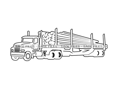 Logging Truck Outline 2 Svg Truck Svg Trucking Svg Logging Etsy Finland