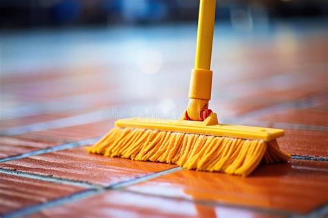 Wet Cleaning Of The Floor Using A Mop Concept Of Cleaning Housework