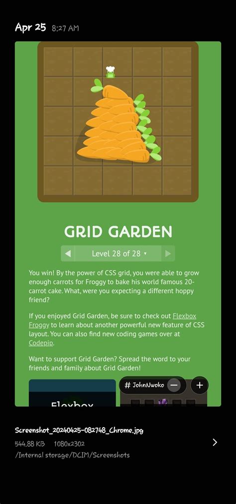 john nwoko on linkedin css assignment i completed the grid garden game…