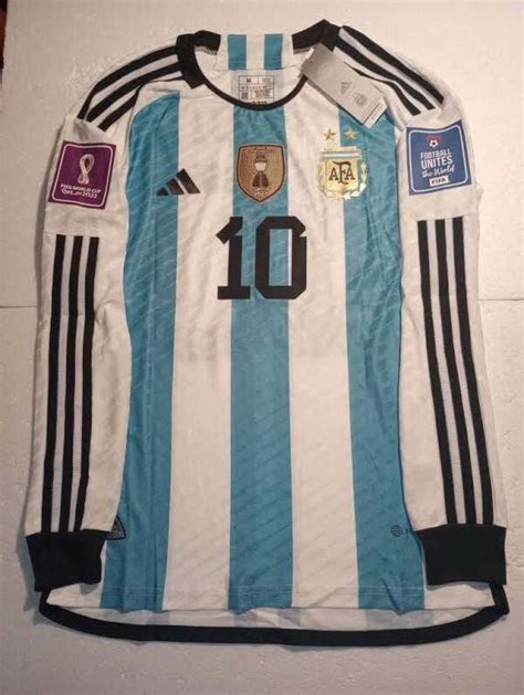 Lionel Messi Argentina 2022 World Cup Match Slim Home Long Sleeve