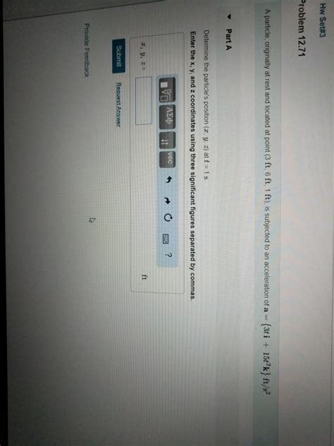 Solved Hw Set Problem A Particle Originally At Rest Chegg