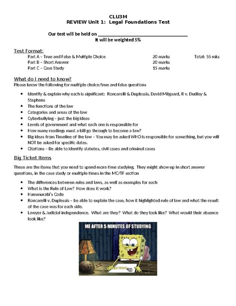 Unit 1 Test Review 1 Clu3m Review Unit 1 Legal Foundations