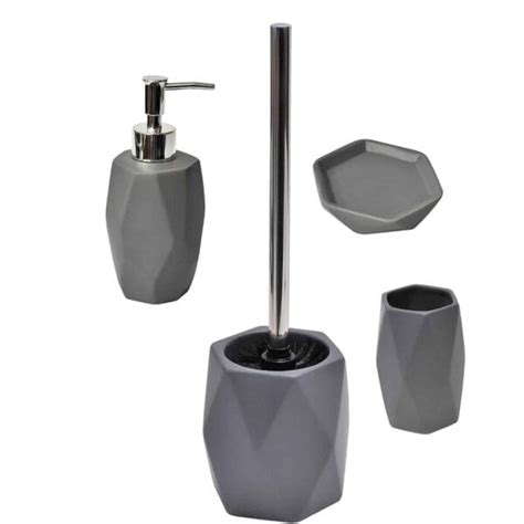 Evideco Marble Collection Bathroom Accessory Set 4 Pieces Evideco