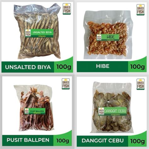 Dfp Dried Seafood 100grams Danggit Pusit Dilis Tuyo Lapad Espada