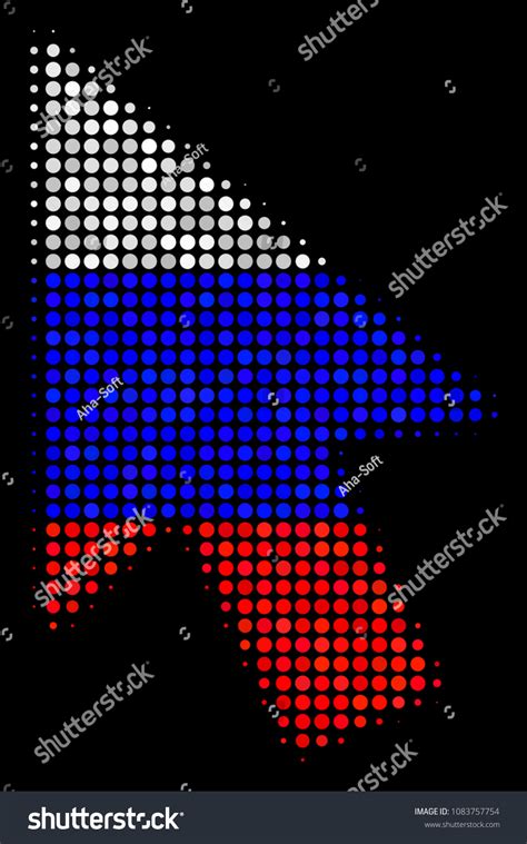 Halftone Mouse Cursor Icon Colored Russian Stock Vector Royalty Free
