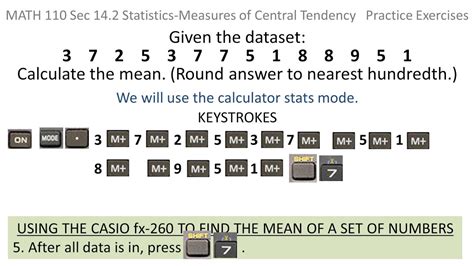 Statistics Mean Median And Mode Of Dataset Youtube