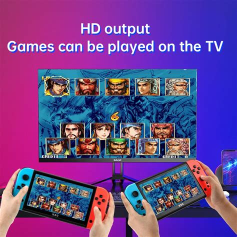 Console de jogos portátil tela grande hd emulador de arcade