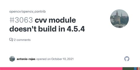 Cvv Module Doesnt Build In 454 · Issue 3063 · Opencvopencvcontrib · Github