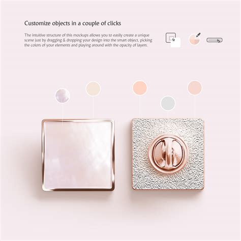 Square Enamel Pin Mockups Set On Behance