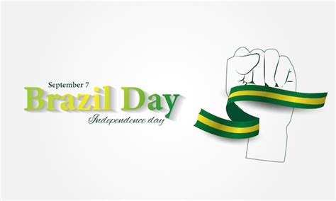 Celebração do dia da independência do brasil bandeira e fitas símbolos brasileiros Vetor