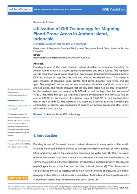 Pdf Utilization Of Gis Technology For Mapping Flood Prone Areas In