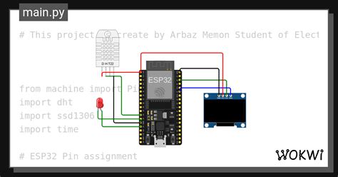 Esp32 Micropython Ssd1306 And Dht Sensor By Arbaz Memon Wokwi Esp32