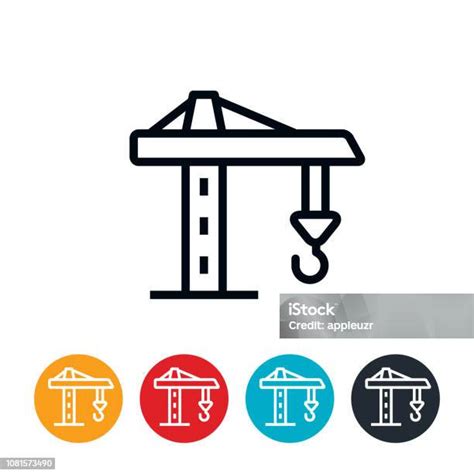 建築起重機圖示向量圖形及更多單線圖片 單線 圖標集 圖示 Istock