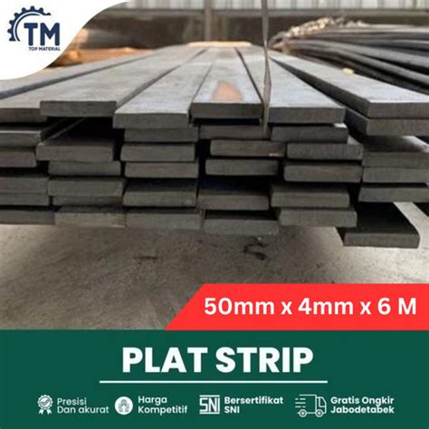 Jual Plat Strip Besi 50mm X 4mm Panjang 6 Meter Sni Besi Flat Bar Kab