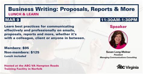Join Us For Lunch With Susan Long Molnar To Learn Best Practices For Communicating Effectively