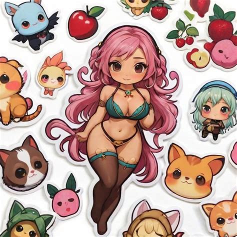 Premium Photo Cute Stickers A Full Naked Also Breast And Genitalia On White Background