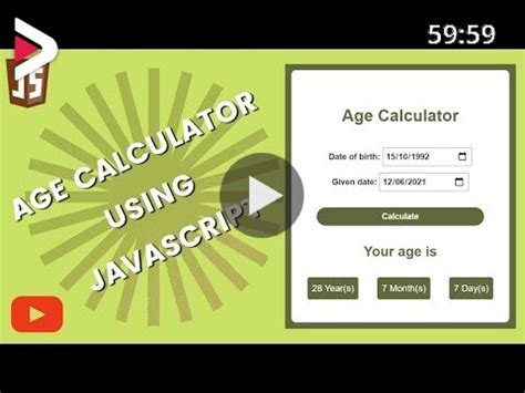 Javascript Age Calculator Real Age Calculator Dideo