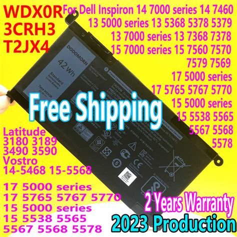 WDXOR Wh Para Sa DELL Wdx R Baterya Para Sa Dell Vostro Latitude Inspiron