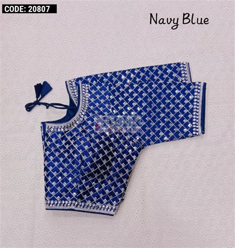 Beautiful Navy Blue Color Codding Embroidery Work Blouse