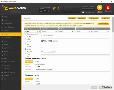 How To Use Betaflight Presets Oscar Liang