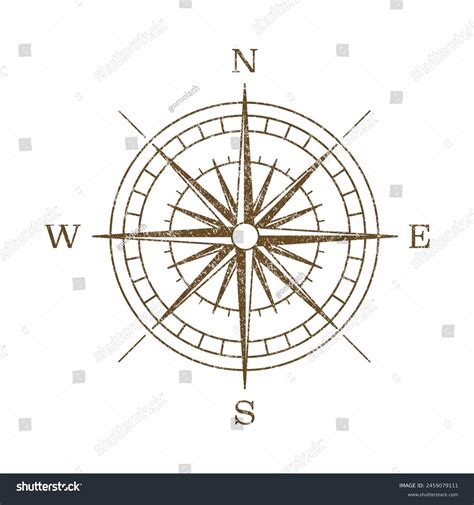 Compass Outline Over 60463 Royalty Free Licensable Stock