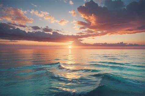 Premium Photo Inspirational Calm Sea With Sunset Sky Meditation Ocean