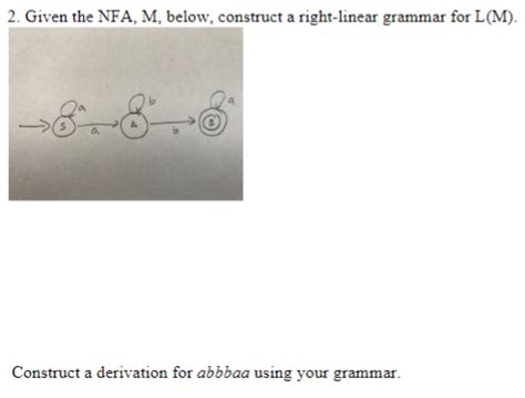 Solved Given The NFA M Below Construct A Chegg