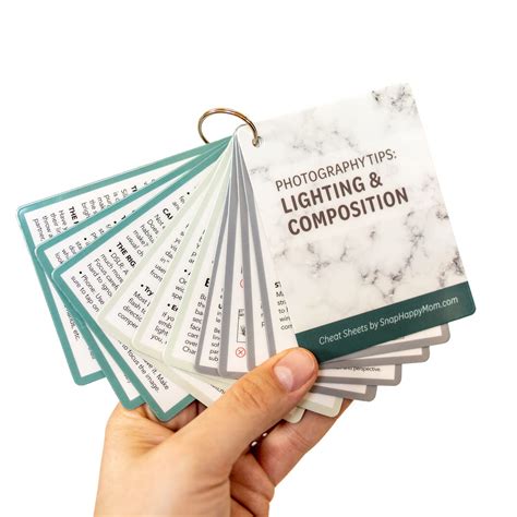 Getuscart Photography Tips Composition And Lighting Cheat Sheet Cards Pocket Sized Quick