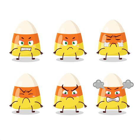 Candy Corn Cartoon Character With Various Angry Expressions 22354402