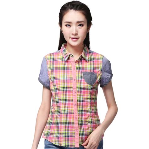 正品jeanswest 真维斯 2014夏装新款 真维斯女装全棉舒适收腰格皇冠fgf