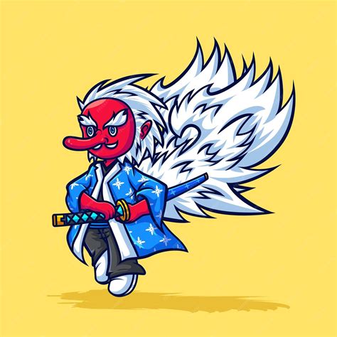 Premium Vector Vector Cartoon Japanese Mythology Tengu Cute Vector