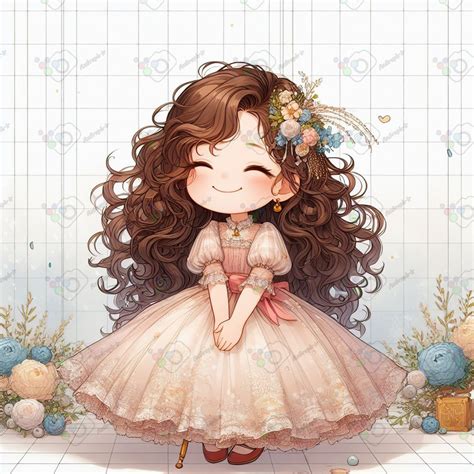 بک گراند کودکانه دختر ناز پیرهن صورتی مو خرمایی خوشحال کد 41346ویژه