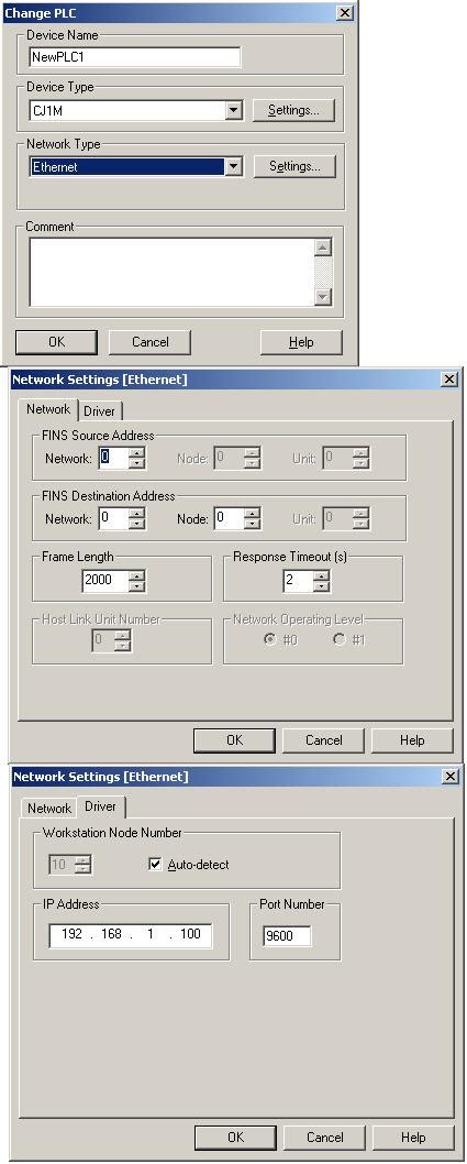 going online with omron cj1m via ethernet omron