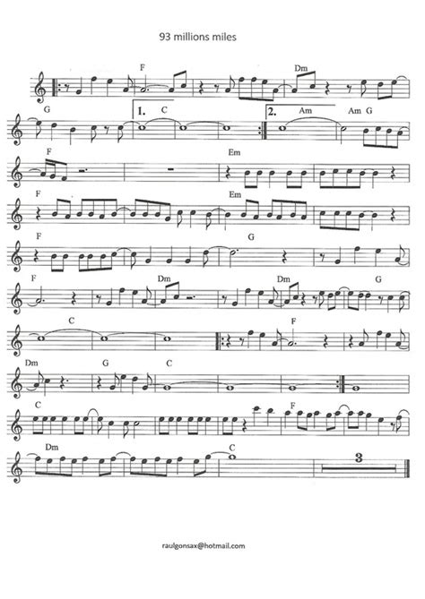 Super Partituras Million Miles Parte Jason Mraz Cifra