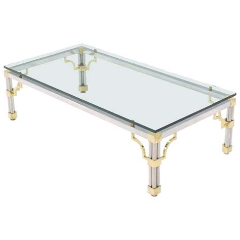Thick Heavy Solid Glass Blocks Glass Top Coffee Table For Sale At