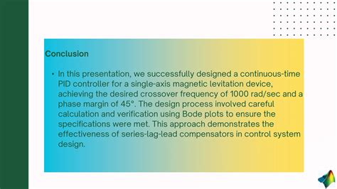 Continuous Time Pid Controller Design For Magnetic Levitation Device A Matlab Assignment Sample