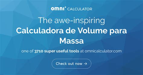 Calculadora De Volume Para Massa