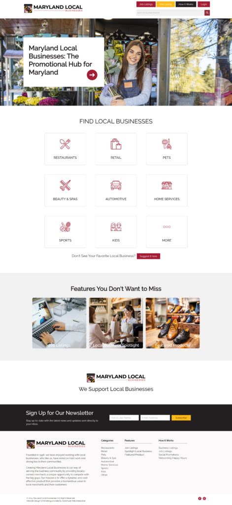 Website Launch Maryland Local Businesses Adventure Web Interactive