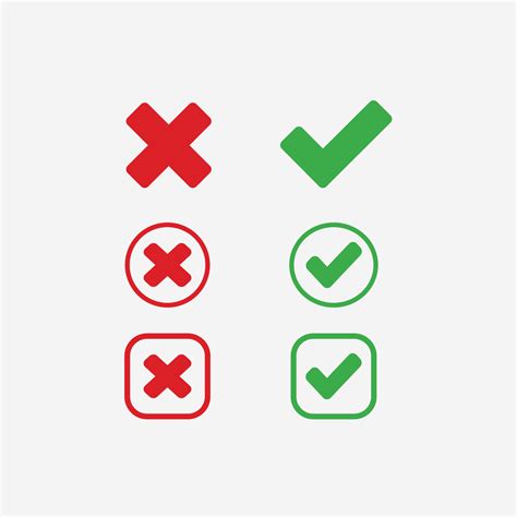 Check And Wrong Icon Vector Set Green Tick Red Cross Set Of Check Marks 13923389 Vector Art